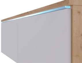 TV stolek Lancome 180, bodega/bílý lesk s LED osvětlením