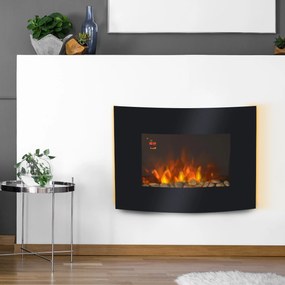 HOMCOM Elektrokamin Krb Krbová kamna Elektrický nástěnný krb 65 x 11,4 x 52 cm