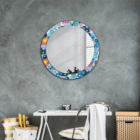 Kulaté dekorativní zrcadlo Barevné trny fi 80 cm