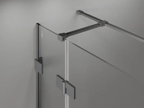 Mexen Lunar T výklopný pravý sprchový kout 140 x 100 cm, čiré sklo, grafitová, 834T-140-100-95-00-P
