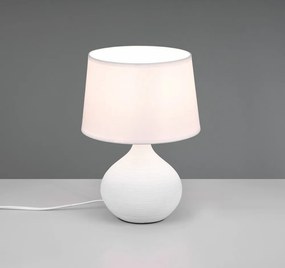 Bílá stolní lampa z keramiky a tkaniny Reality Martin, výška 29 cm