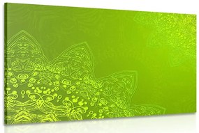Obraz moderní prvky Mandaly v odstínech zelené - 120x80 cm