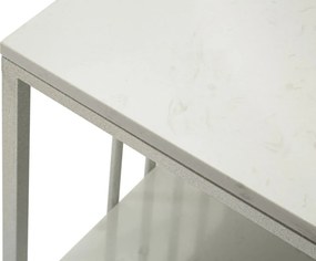 Konferenční stolek Kayseri 90 cm mramor/stříbrný
