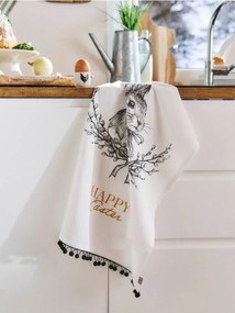 Sinsay - Velikonoční kuchyňské utěrky s motivem zajíčka, 2 kusy - bílá
