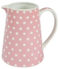 Porcelánový džbán na mléko růžový s puntíky 170 ml