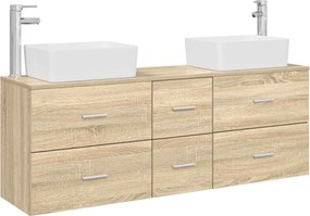 Sada koupelnových skříněk 3 ks Dub sonoma 53 x 34,5 x 63 cm 3405861