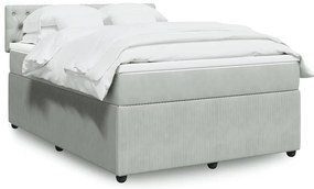 Box spring postel s matrací světle šedá 140x200 cm samet 3290064