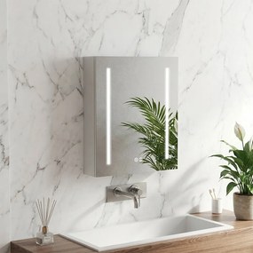 Mereo, Mereo Koupelnová galerka 60 cm, zrcadlová skříňka, stříbrná, MER-CN190P