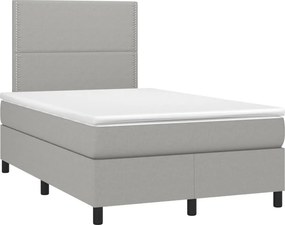 Box spring postel s matrací světle šedá 120x190 cm textil 3269874