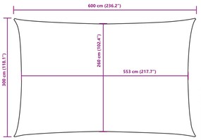 vidaXL Marketos Stínící plachta oxfordská látka obdélníková 3 x 6 m bílá