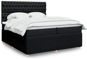 Box spring postel s matrací černá 200x200 cm textil 3292172