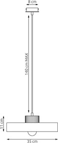 Lustr na lanku KIVI 1xE27/15W/230V bílá