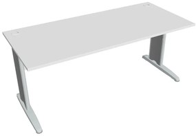 Stůl pracovní rovný 180 cm - Hobis Cross CS 1800 Dekor stolové desky: bílá, Dekor lamino podnože: bílá, Barva nohou: Stříbrná