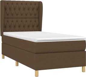 Box spring postel s matrací tmavě hnědá 100 x 200 cm textil 3128744