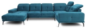 Rohová sedačka ve tvaru U Nicolette (tmavě modrá) (P). 1038126