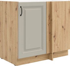STILO ac | dolní skříňka 105 ND 1F rohová s policí | 105x60 cm | UNI dvířka | artisan/světle šedá