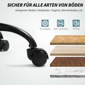 Ergonomická kancelářská židle HOMCOM s opěrkami, výškově nastavitelná otočná židle s houpací funkcí, vzhled lnu, tuftovaná počítačová židle, šedá