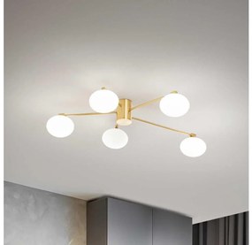 Ideal Lux - LED Přisazený lustr HERMES 5xG9/3W/230V pr. 90 cm zlatá