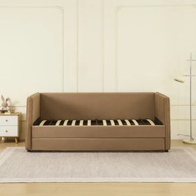 Postel s výsuvnou přistýlkou, hnědá, 90x200, TALNIA Kondela 0000416480