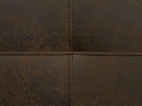 Rozkládací pohovka čalouněná hnědá vzhled umělé kůže 189 cm DERBY Beliani