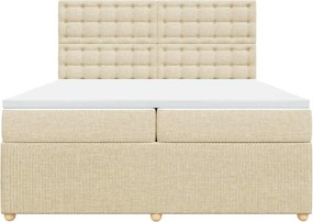 Box spring postel s matrací krémová 200x200 cm textil 3294482