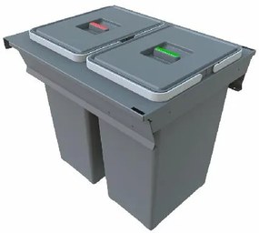 Elletipi Square 2.0 - Vestavný odpadkový koš, dělený, 48 l PA3 INC5045B
