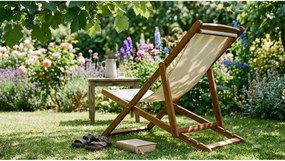 Béžové/v přírodní barvě dřevěné zahradní lehátko Dionysus – Bonami Essentials