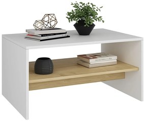 Designový konferenční stolek Wells 90 cm bílý / dub