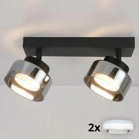 Brilagi - LED Bodové svítidlo AURA LUX 2xGX53/30W/230V černá/kouřová