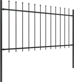 vidaXL Zahradní plot s kopím nahoře ocelový 181 x 100 cm [144925] Barva: Černá