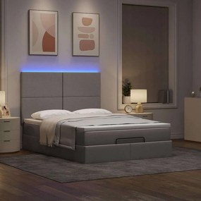 Osmanský rám postele s matrací taupe 140x190cm textil 3313924