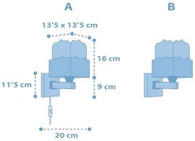 Dalber 63169T - Dětské nástěnné svítidlo PANDA 1xE27/60W/230V modrá