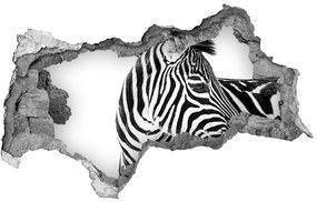 Wallmuralia Díra 3D fototapeta nálepka Zebra na sněhu 95x73 cm