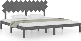Rám postele šedý 200 x 200 cm masivní dřevo 3104890