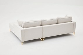 Hanah Home Rohová pohovka BERLIN krémová se zlatou pravá 258 cm