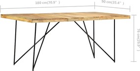 Jídelní stůl 180 x 90 x 76 cm masivní mangovníkové dřevo 282880