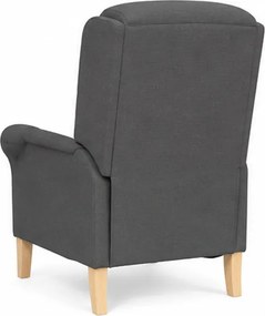 křeslo relaxační, odpočinkové, ušák, dřevo/textil, 101x95x75 cm, přírodní/tmavě šedá, Dekorino KR20260035