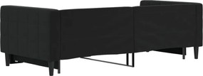 Válenda s přistýlkou černá 90 x 200 cm samet 3196695