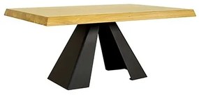 Drewmax Konferenční stůl ST371 Š100, H60 masiv černá lesklá   dub bělený