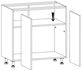 ASPEN gr | dolní skříňka D80 | šedá lesk
