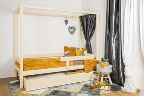 MAXIDO Dětská postel domeček Vali s přistýlkou 180x80 - Přírodní