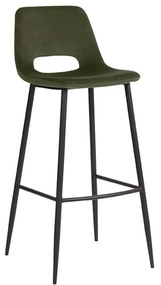 Zelená sametová barová židle Boor
