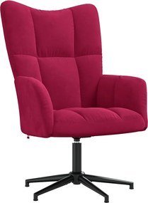 Relaxační křeslo se stoličkou vínové samet 328111