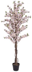 Umělá květina - Třešeň se 4 kmeny růžová, 150 cm