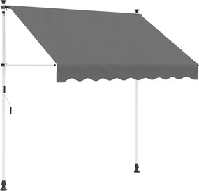 vidaXL Ručně zatahovací markýza 350 cm pruhy [42037063] Barva: světle šedá