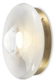 Nástěnná lampa Orbital Barva konstrukce:: patinovaná zlatá, Barva skla:: bílá