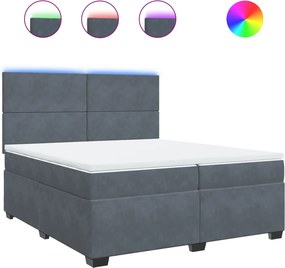 Box spring postel s matrací tmavě šedá 200x200 cm samet 3293297
