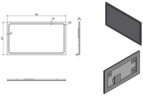 Sapho GEMINI zrcadlo s LED osvětlením 900x500mm GM090