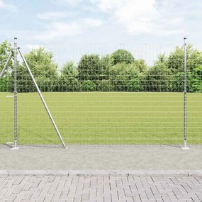 Zahradní euro plot s betonovým základem 10 x 1,4 m Stříbrná 3350994
