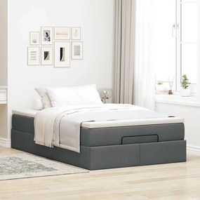 Osmanský rám postele s matrací tmavě šedá 120x200cm textil 3311100